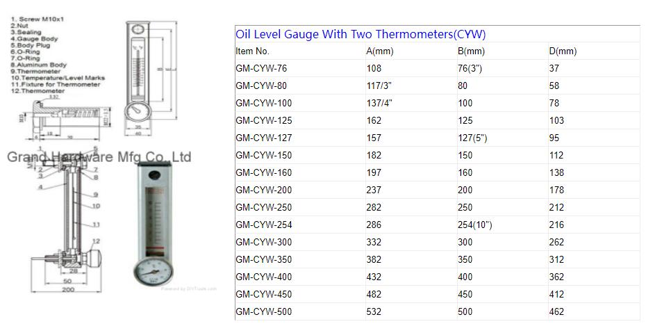 Brass oil level gauge